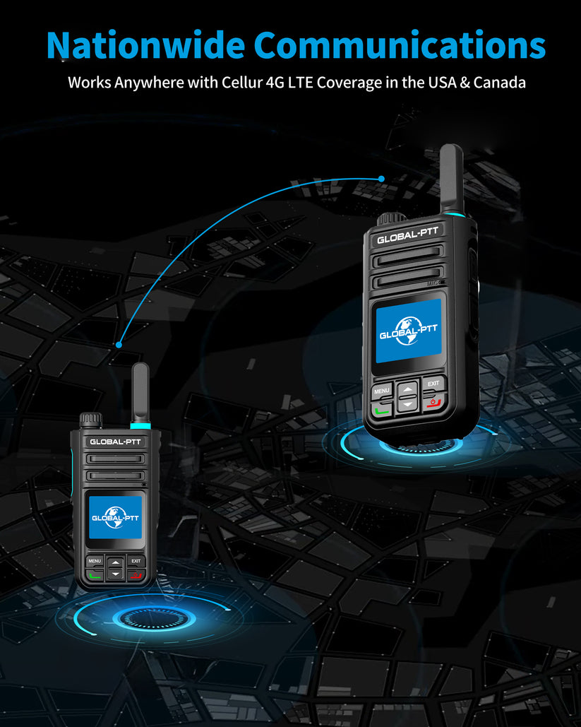GLOBAL-PTT G9 PoC Radios Unlimited Range - 4G LTE Nationwide PTT Long