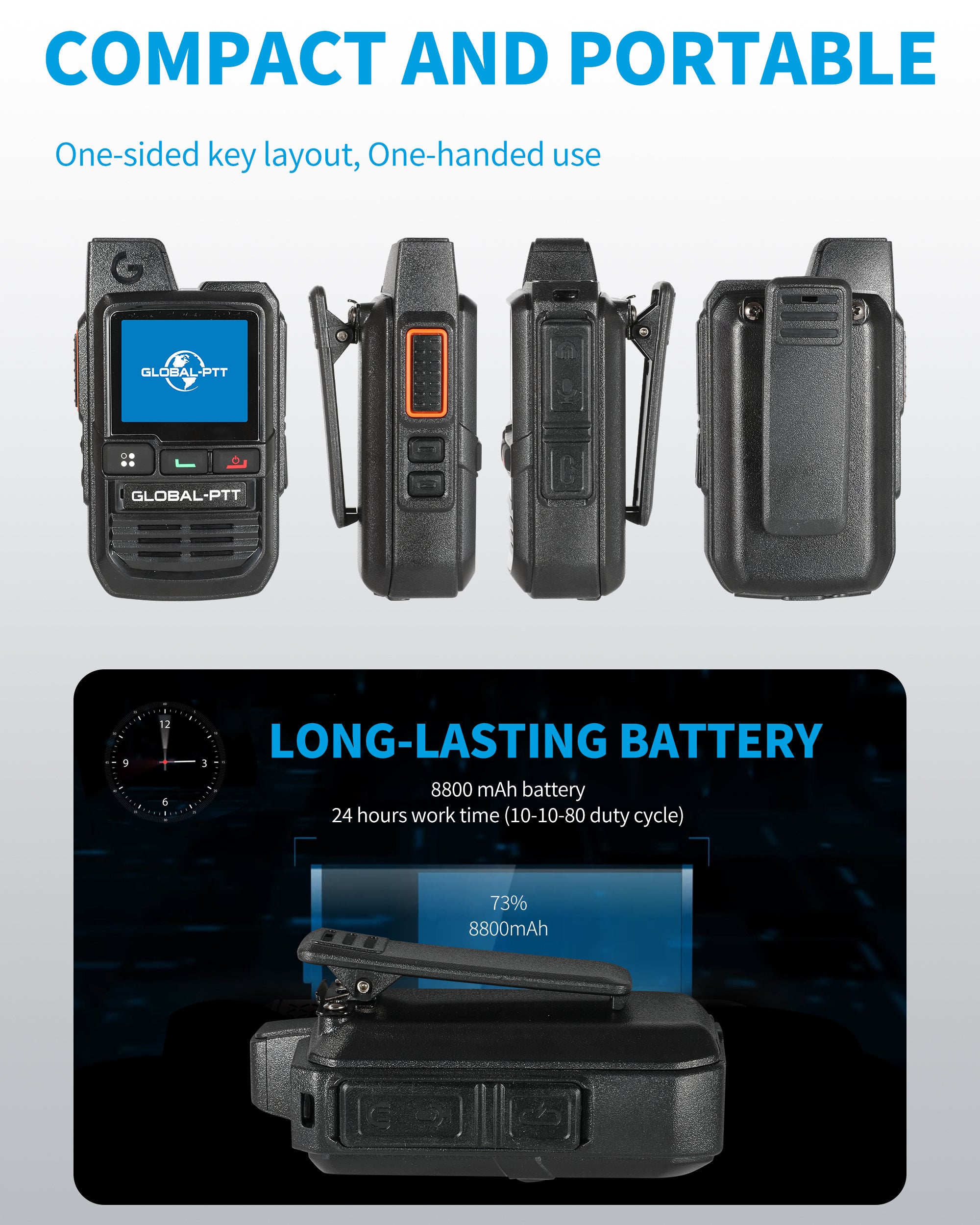 GLOBAL-PTT G0 PoC Radios Unlimited Range - 4G LTE Nationwide PTT Long
